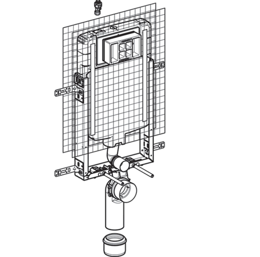 Chasse encastré + Plaque - GEBERIT Alpha 8 - SCPS.tn