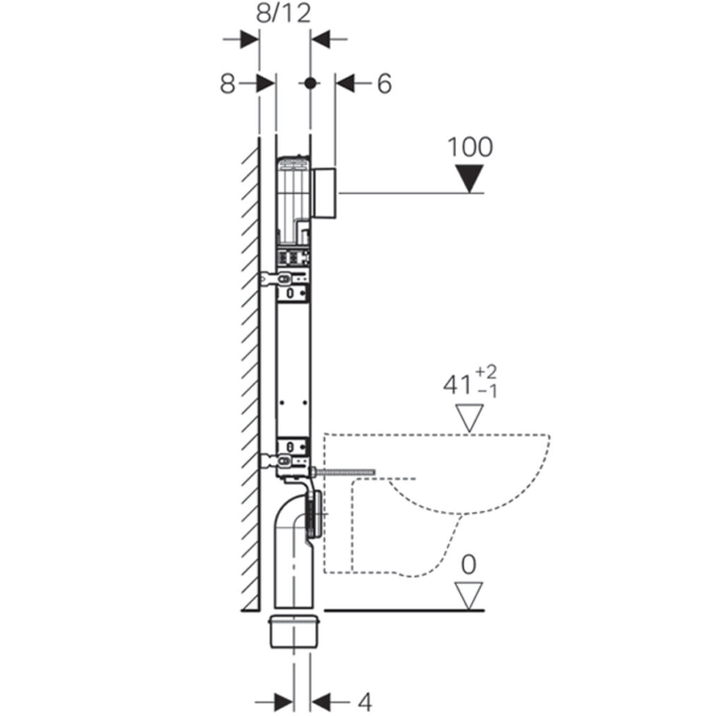 Chasse encastré + Plaque - GEBERIT Alpha 8 - SCPS.tn