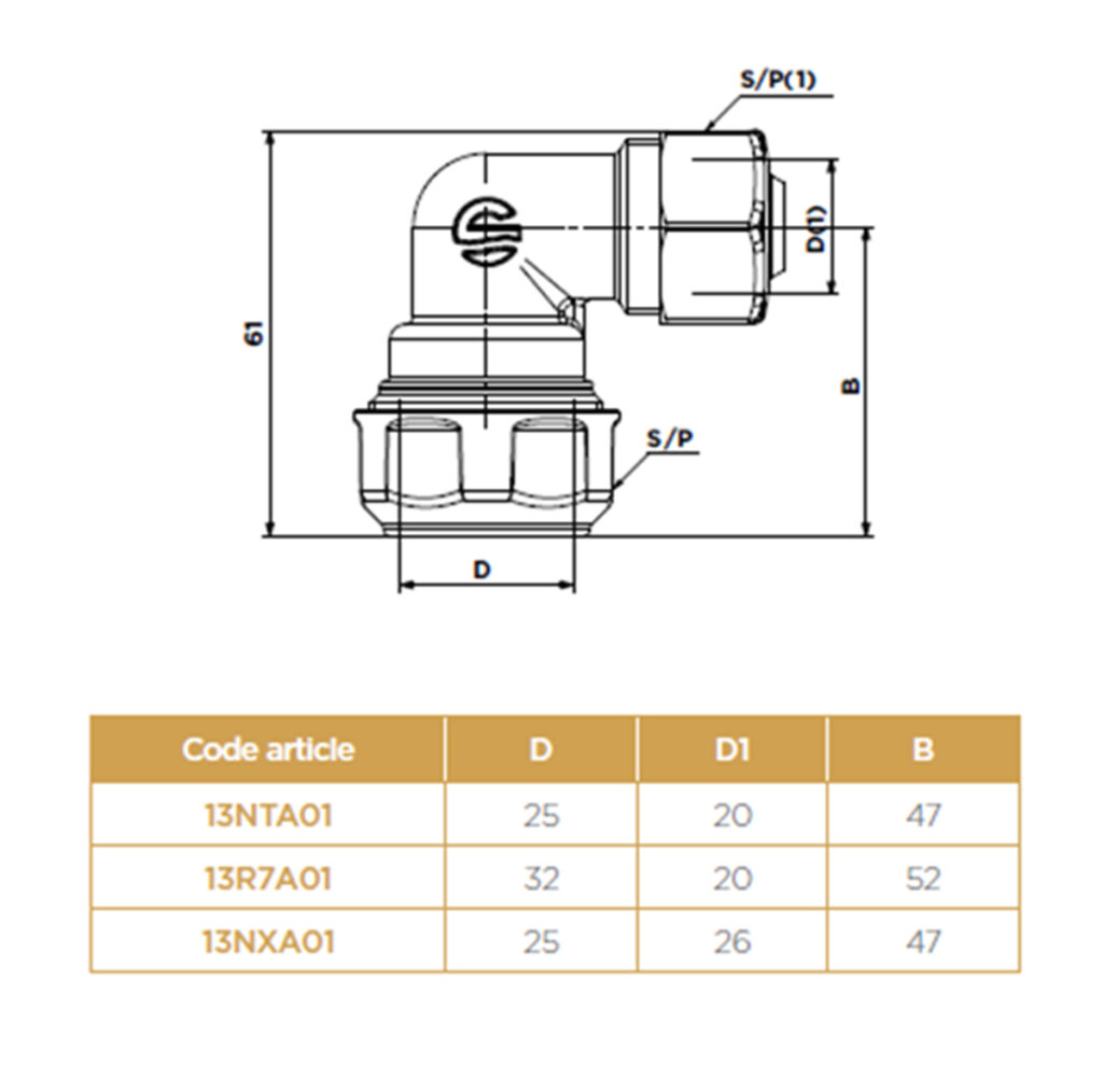 Raccord Coude Pe/Pex - SCPS.tn