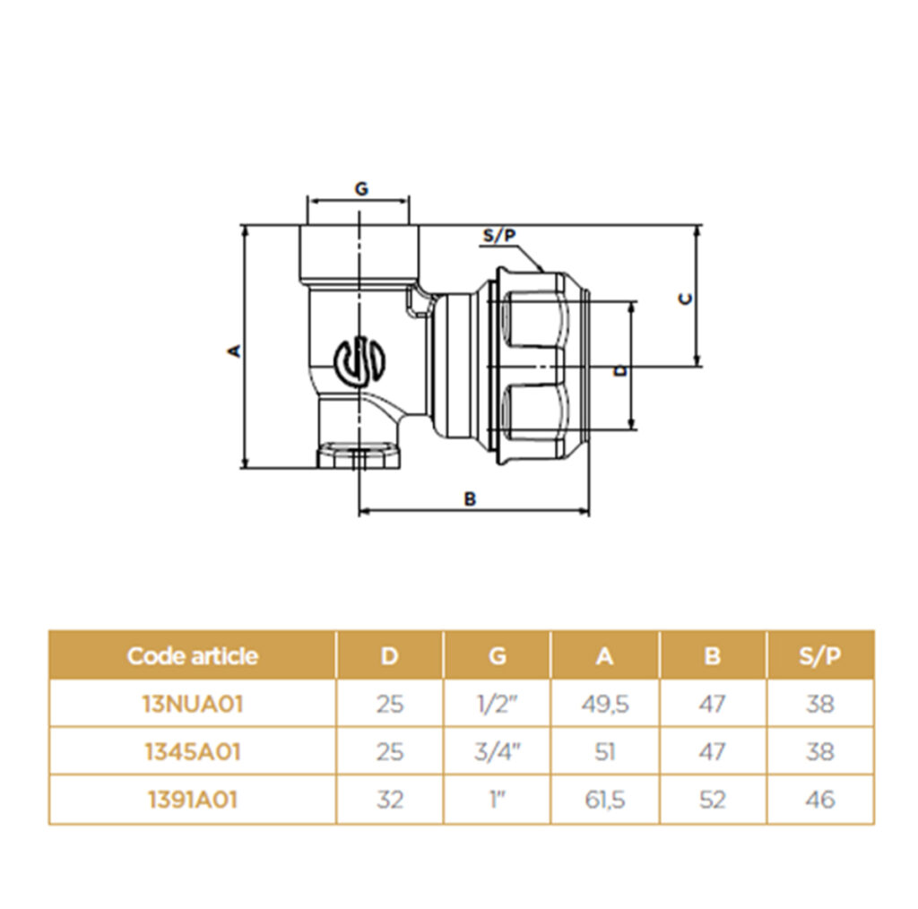 Raccord Coude T Femelle Applique - SCPS.tn
